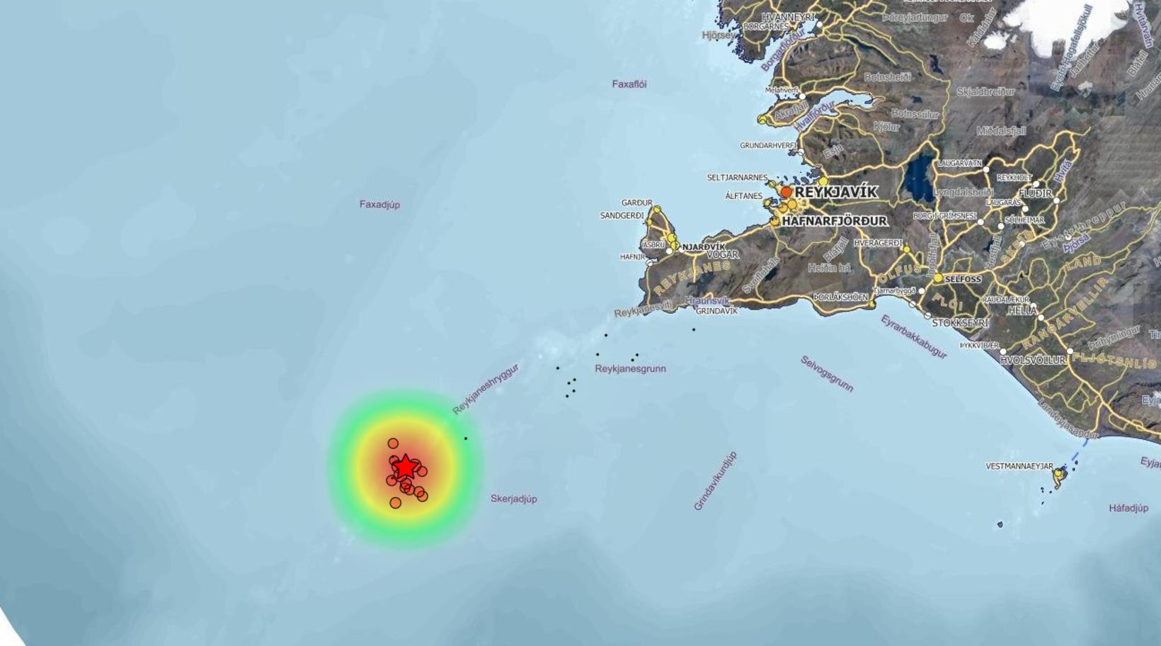 Earthquake swarm on the Reykjanes ridge - Iceland Monitor
